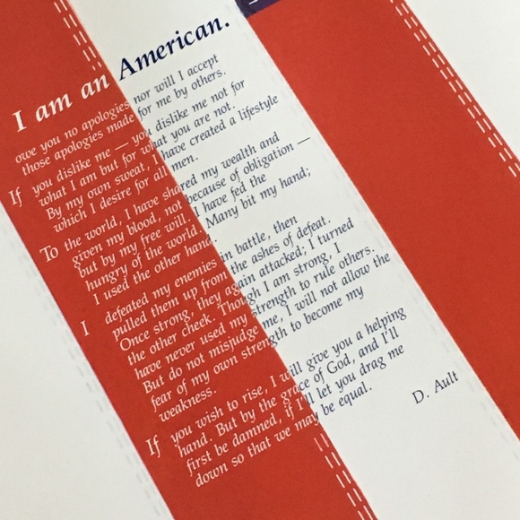D. Ault | Art | I Am An American Signed Patriotic Poster | Poshmark